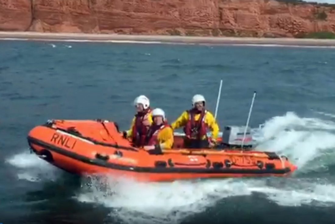 Exmouth RNLI Inshore Lifeboat launched to assist inflatable boat ...