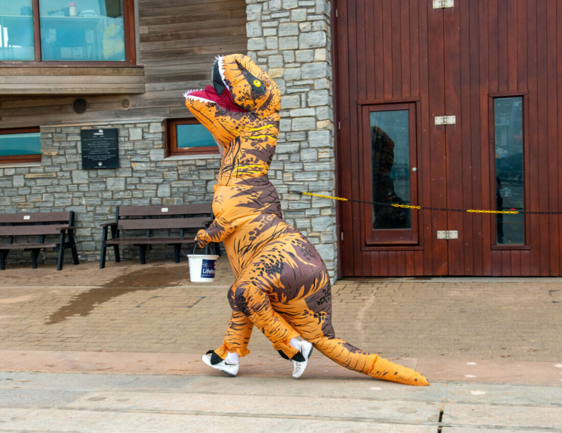 ‘Mr T Rex’ roars in over £800 for Exmouth RNLI - EXMOUTH RNLI